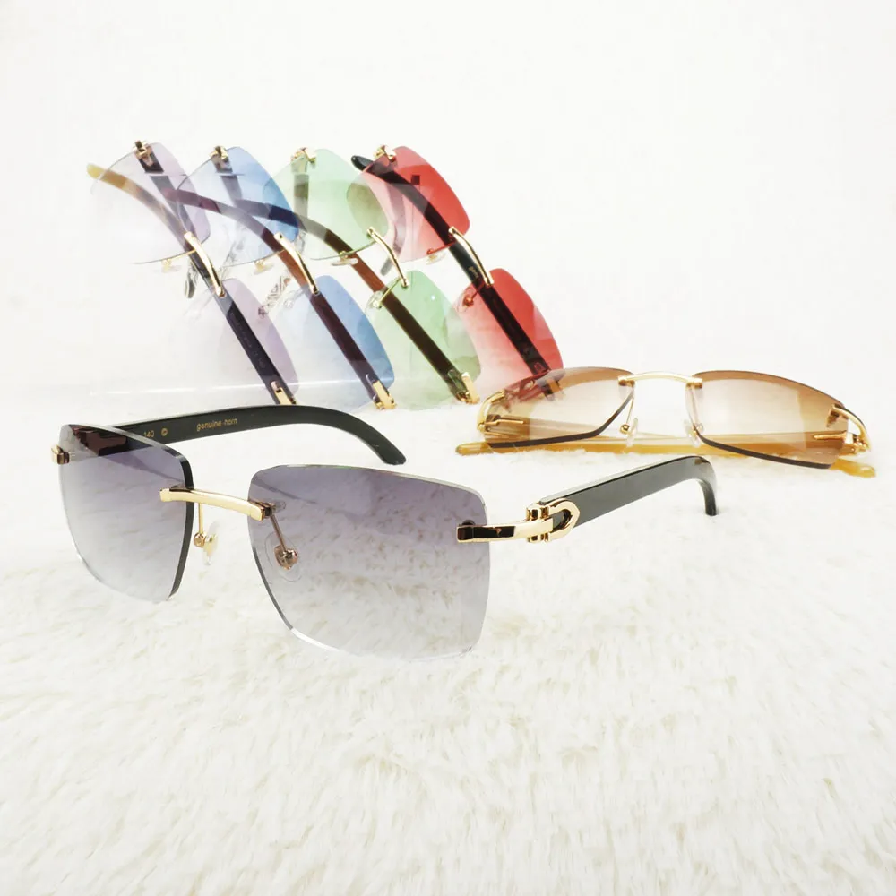 Photochromic Vintage Rimless Sunglasses Men Luxury Carter Glasses Big