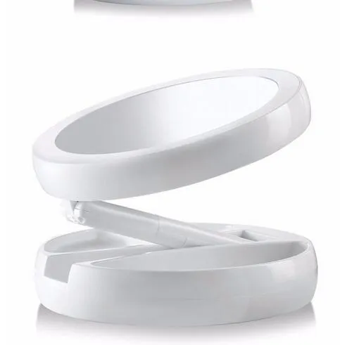 Foldable Round LED Thinkspace Beauty Mirror For Women Portable Desktop ...