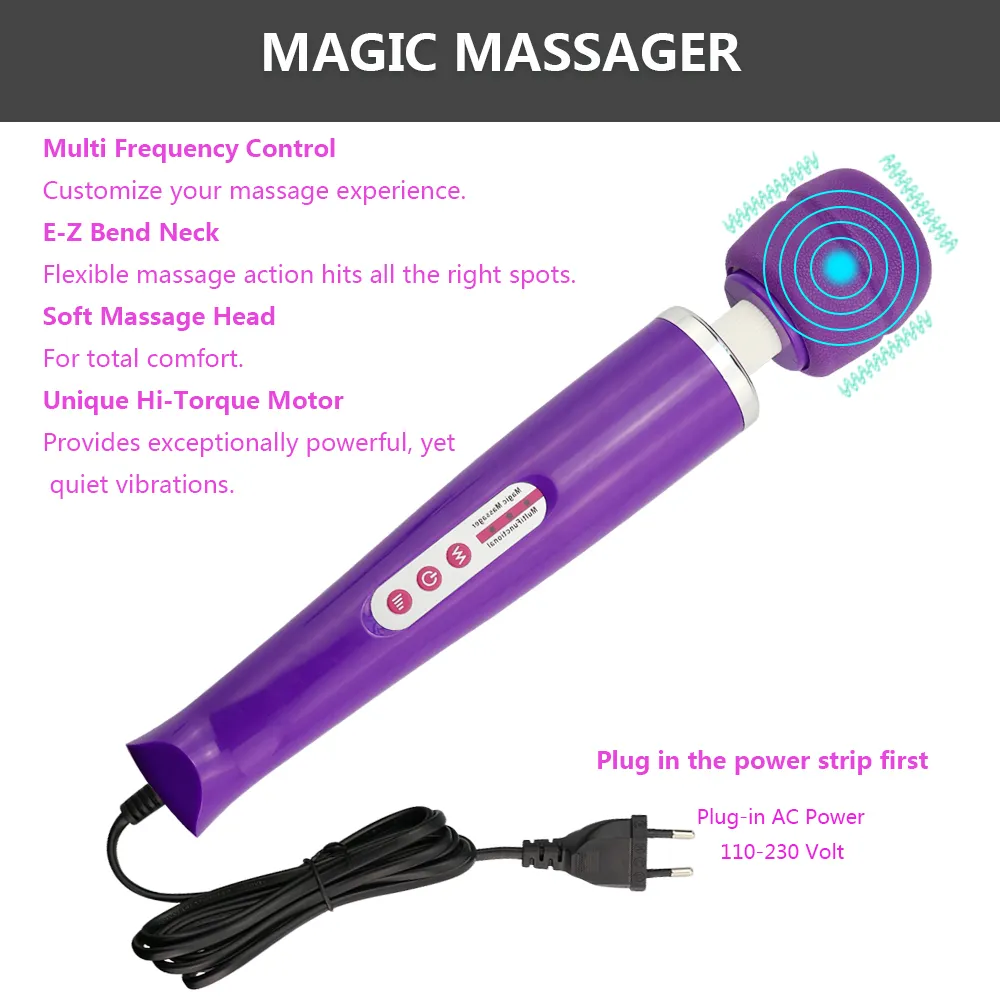 2 Style 10 Speeds Magic Wand Massager Big Magic Wand Massage Stick Av
