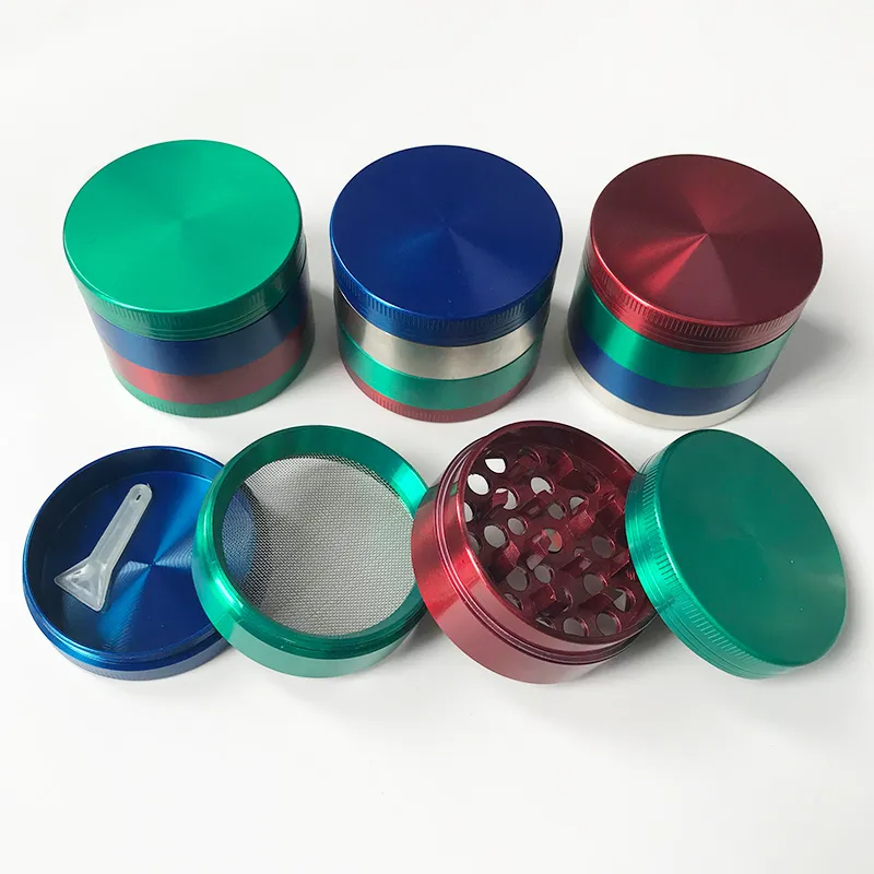 Colorful Grinders 55mm Diameter 4 Layers Zinc Alloy Metal Herb Grinder ...