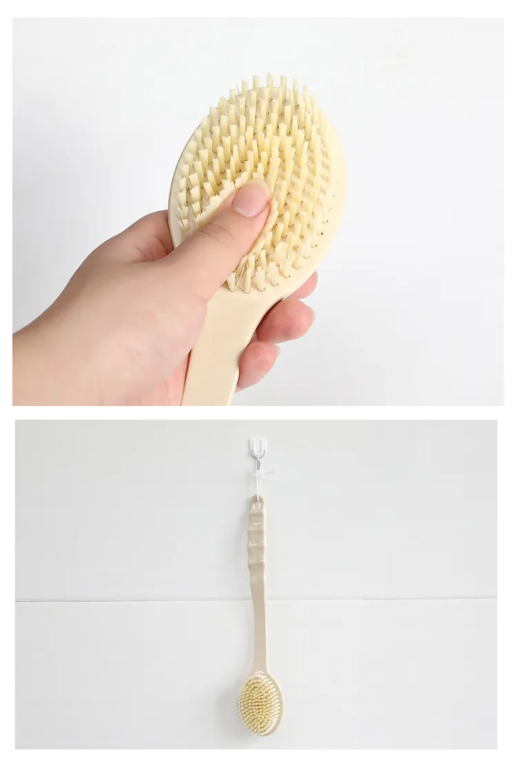 Long Handled Plastic Bath Shower Back Spa Brush Scrubber For Deep Skin