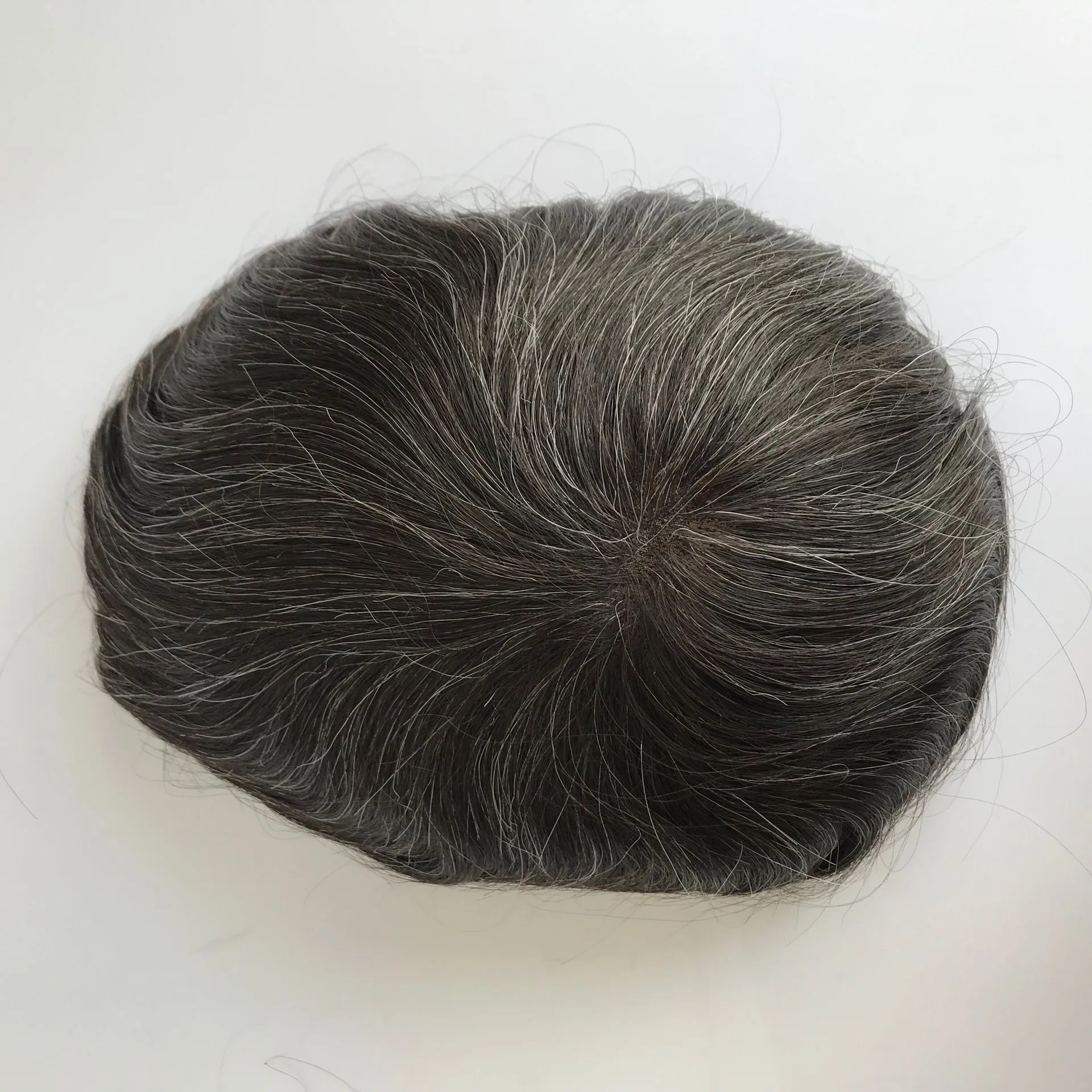 Men s Thin Skin Toupee Full PU 1B30 Grey Natural Looking Indian Remy Men s Thin Skin Toupee Full PU 1B30 Grey Natural Looking Indian Remy