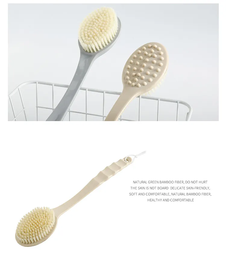 Long Handled Plastic Bath Shower Back Spa Brush Scrubber For Deep Skin