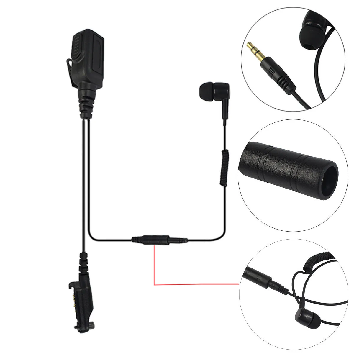 New Two-Way Radio Earpiece with Mic - Detachable Acoustic Tube for ...