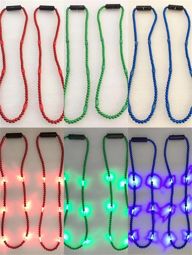 DHgate.com:LED Plated Beads Necklace 3 Colors Flashing Glowing Pendant ...
