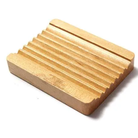Natural Wood Shower Soap Dish Holder - Trapezoid Tray for Bath & Shower ...