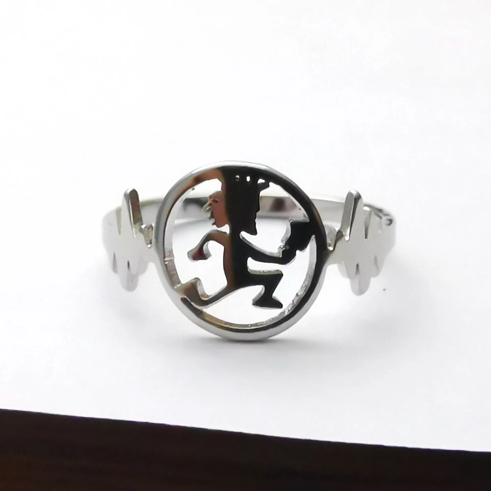 Mens Stainless Steel Hatchetman Heart Charm Self Defence Ring ICP ...