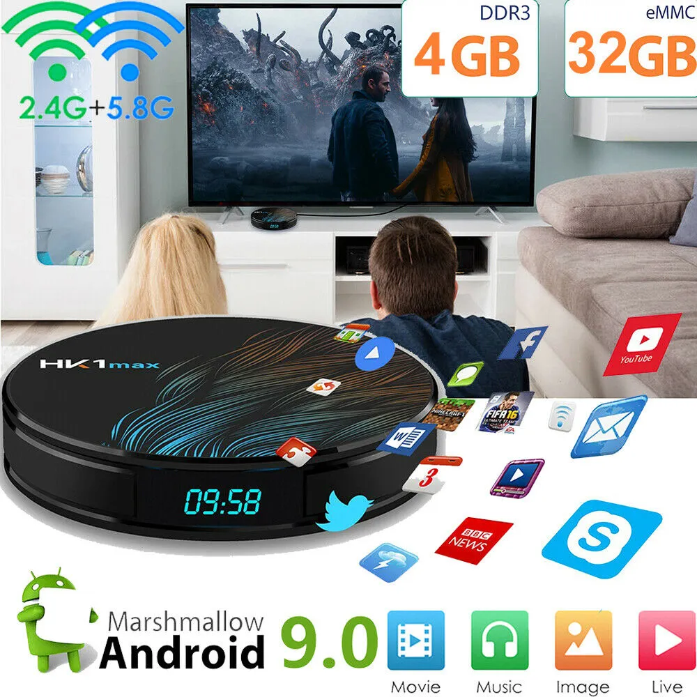 4K Android TV Box - Digital Display, Quad Core, 4GB/32GB, Dual Wifi ...