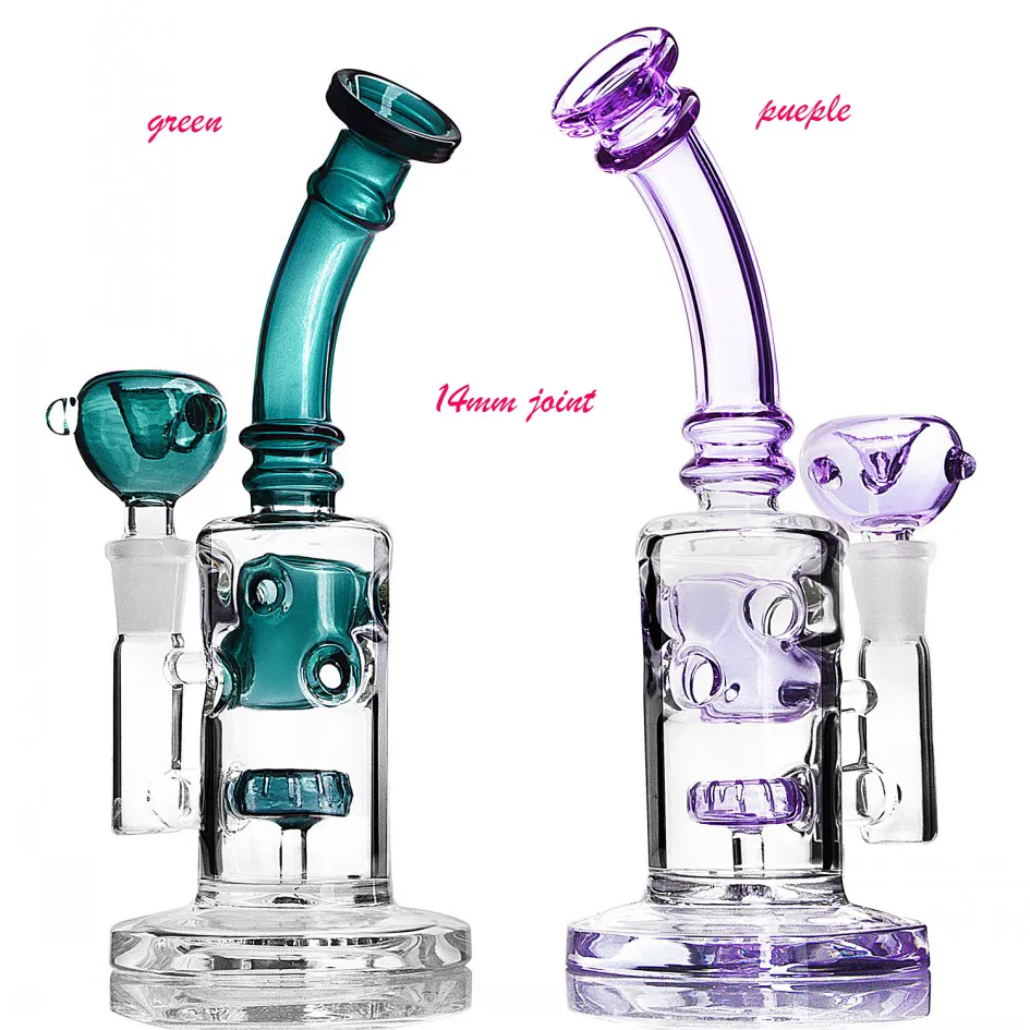 8,4 Pouces Small Bong Klein Recycler Dab Rigs Huile Boscushs Fumer ...