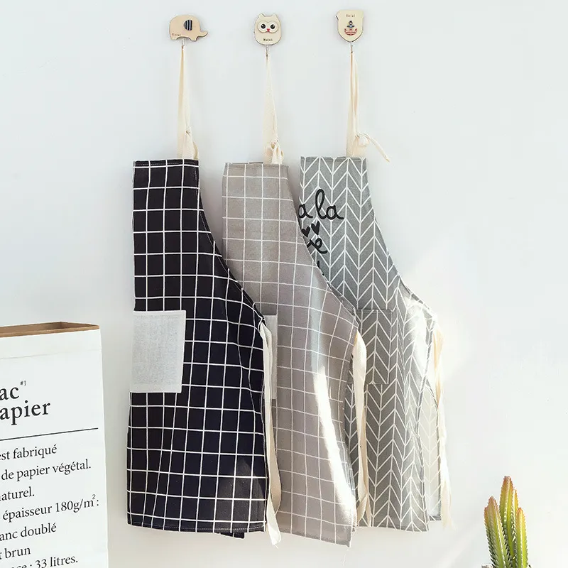 DHgate.com:Plaid Cotton Adjustable Chef Apron with Pockets for Men and ...