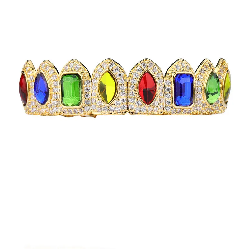 Personalized 18K Gold Bling Diamond Silver Vampire Teeth Caps With CZ ...