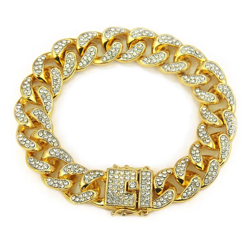 Mens Iced Out Cuban Link Bracelet: Premium Miami Chain, Hip Hop Jewelry ...