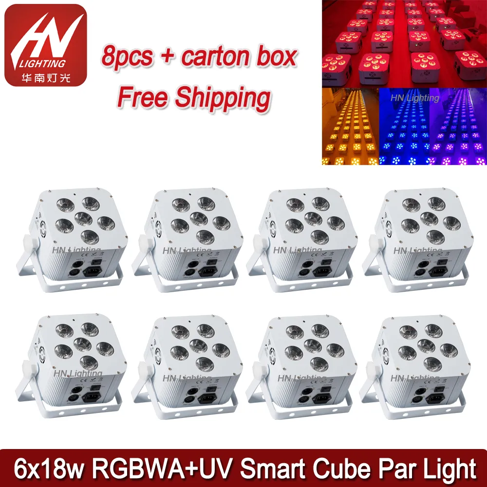 DHgate.com:20248x 18W LED Cube Par Light, RGBWA+UV 6-Color, Battery ...