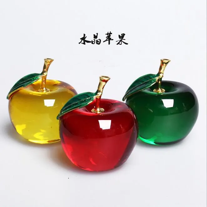 DHgate.com:50mm Green Quartz Crystal Apple Paperweight Decor Ornament ...