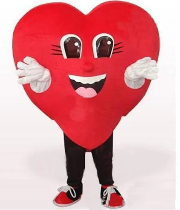 Love Red Heart Mascot Costume Cartoon Fancy Dress... From ...