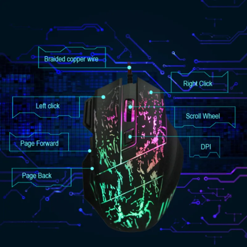 5500DPI G203 Lightsync Gaming Mouse With LED Backlight, 7 Buttons ...