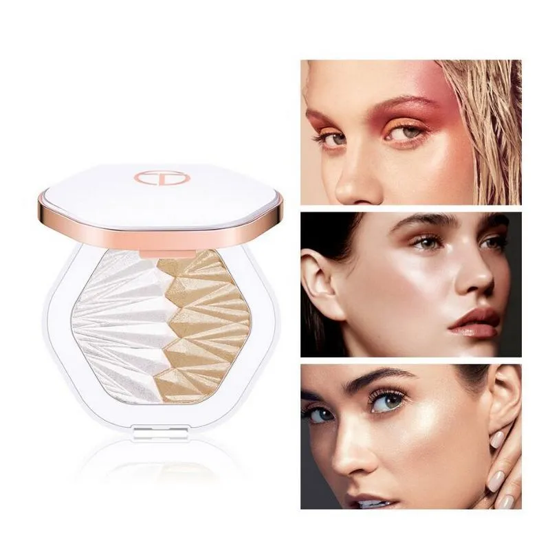 Shimmering 5-Color Face Highlighter Powder Palette - Pearl, Pink ...