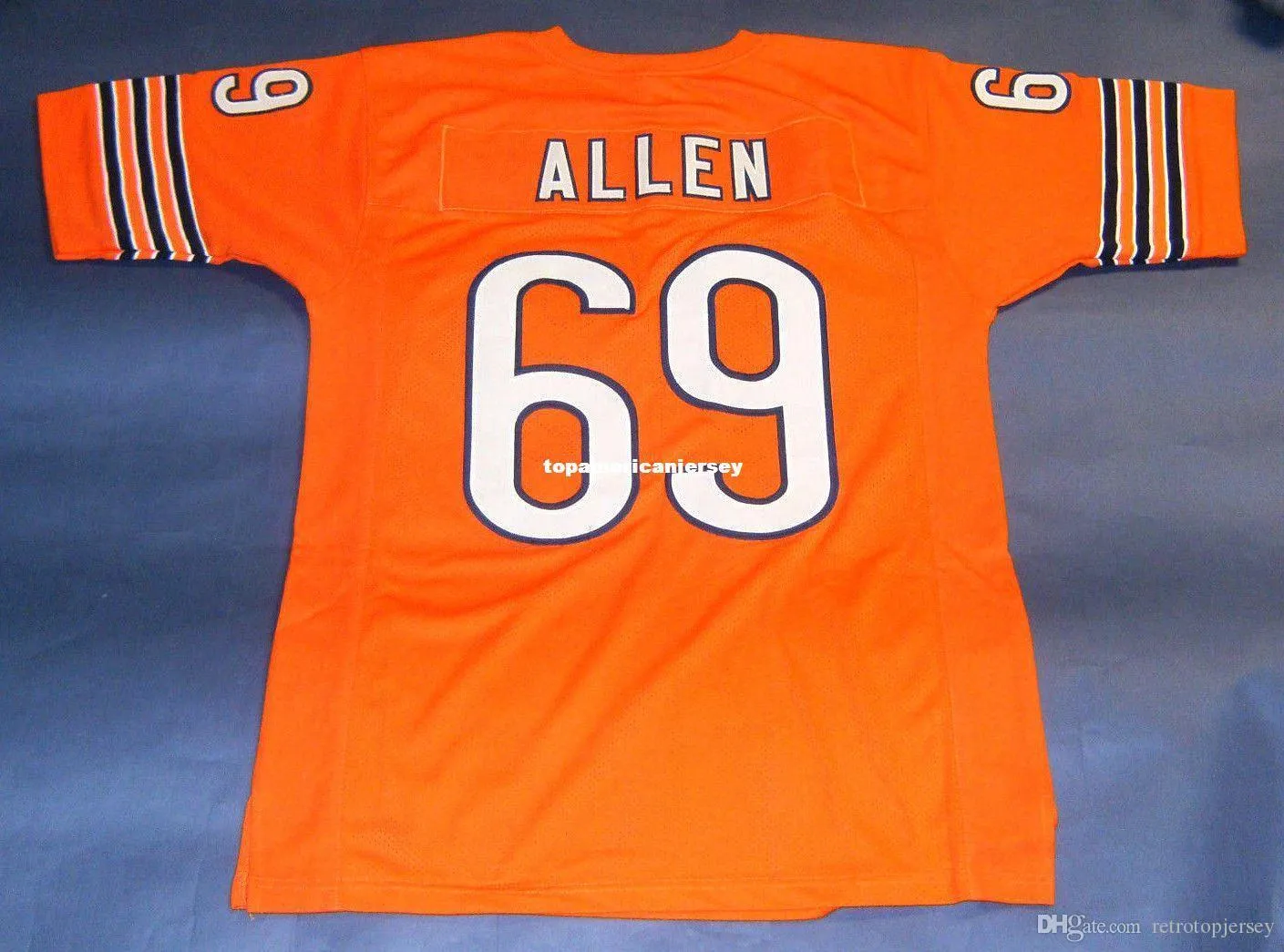 Retro Style Throwback Jersey - Premium Stitched Orange Football Top for ...