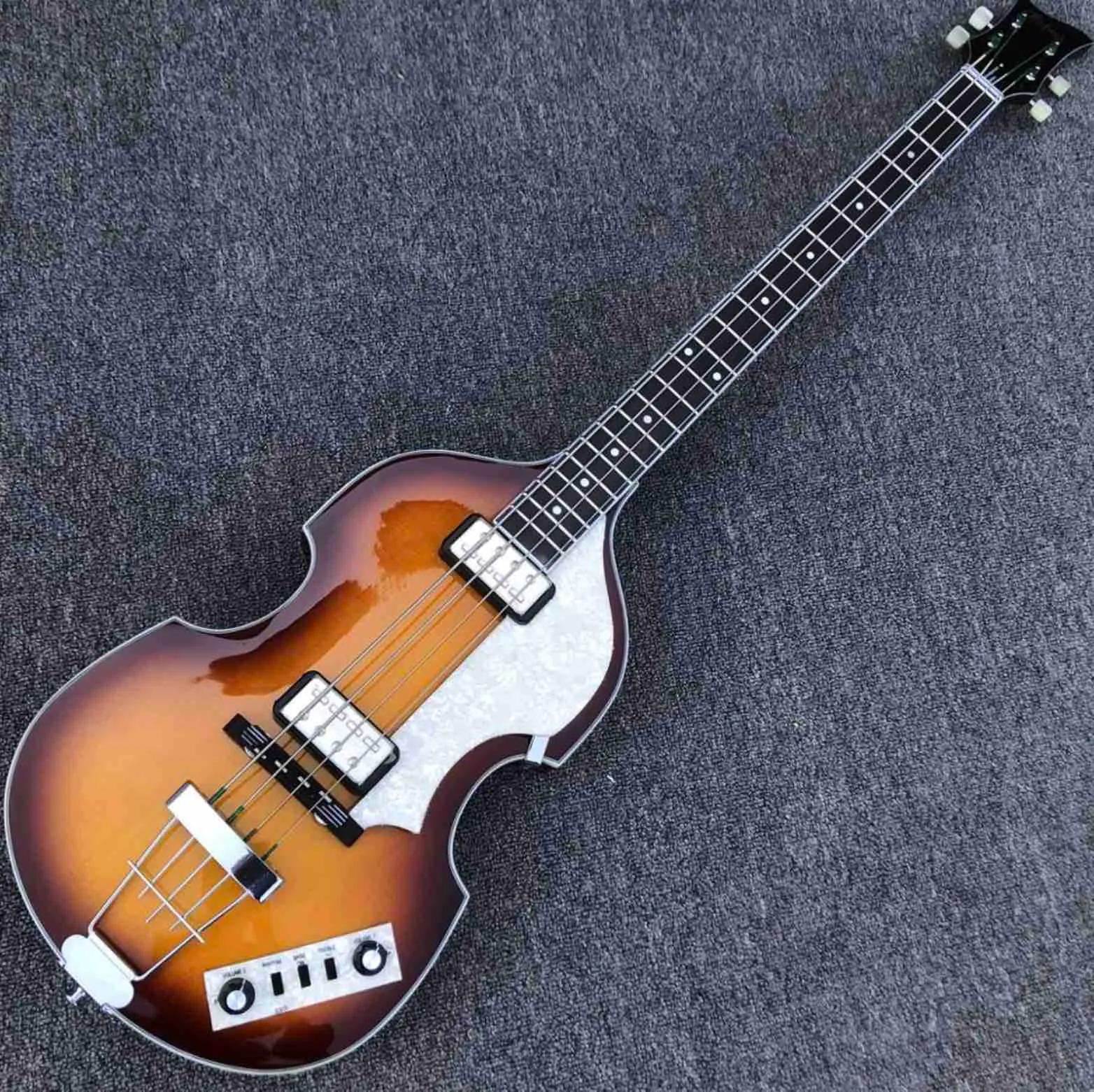Hofner Style 4 String Bass Violin Custom Vintage CT Sunburst Electric ...