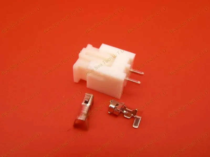 2 Pin Electrical Connector Kit 2.54mm Pitch With Leads For PCB ...