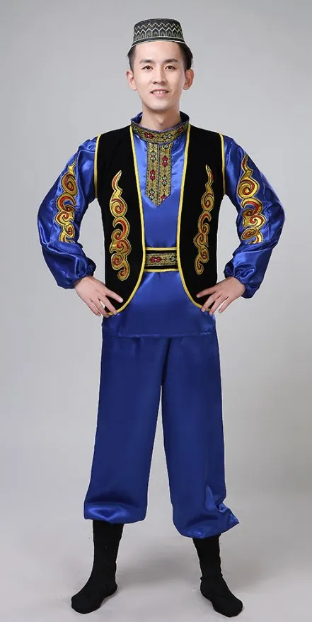 Mens Ethnic Dance Costume Set Xinjiang Style For Fancy Festival ...