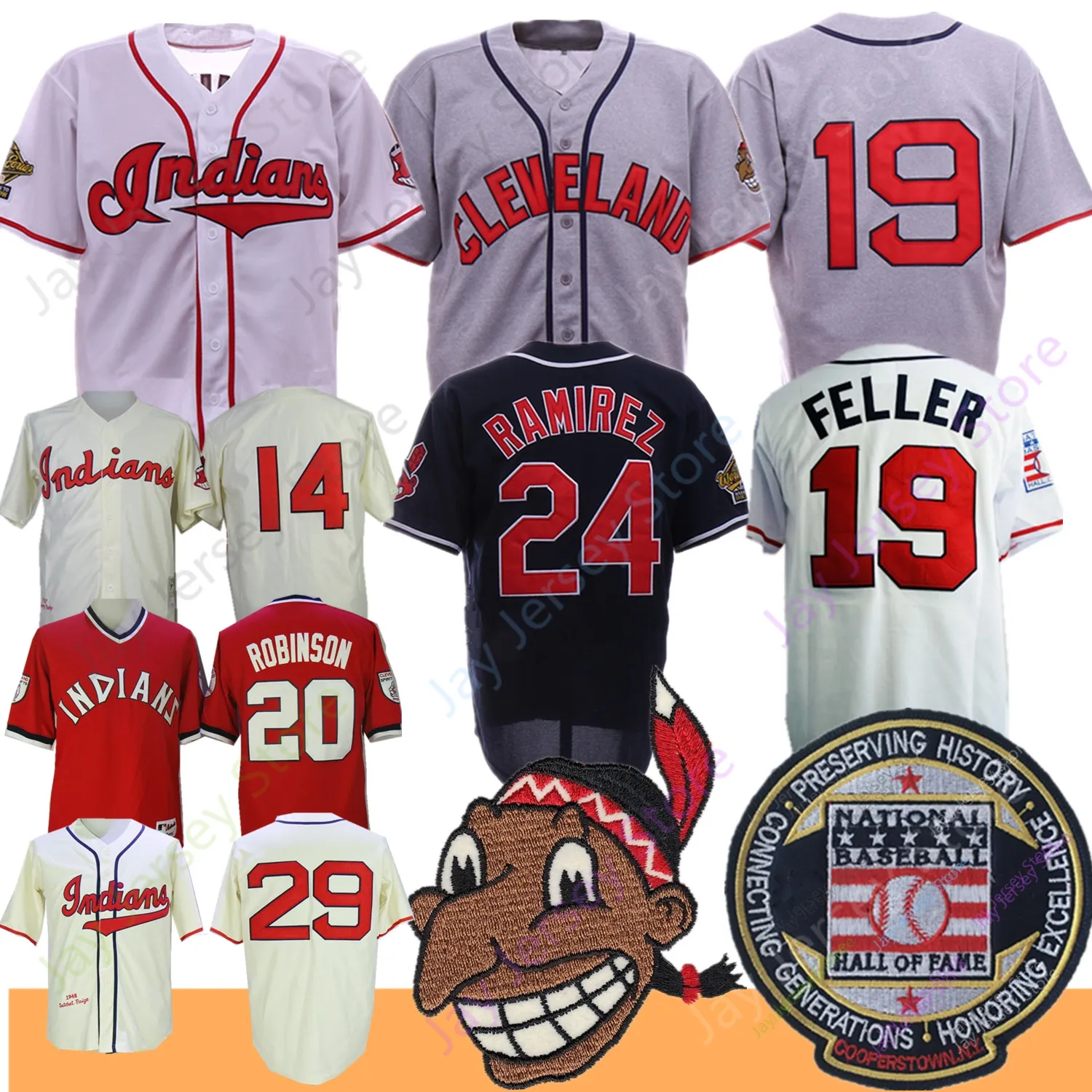 Shop Baseball Jerseys Online, Vintage Jersey Larry Doby Bob Feller ...