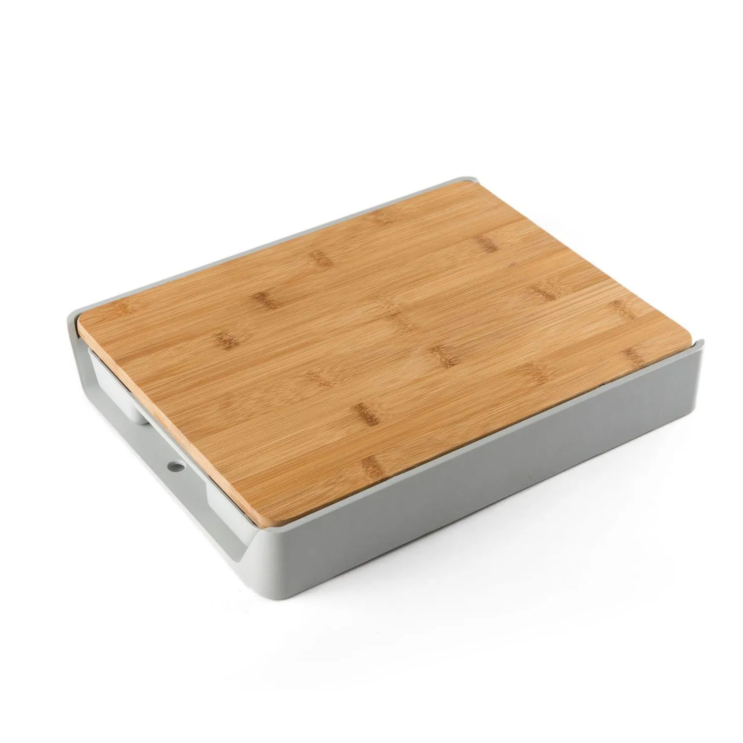 Bamboo Cutting Board with Slide Drawer and Removable Flexible Plastic ...