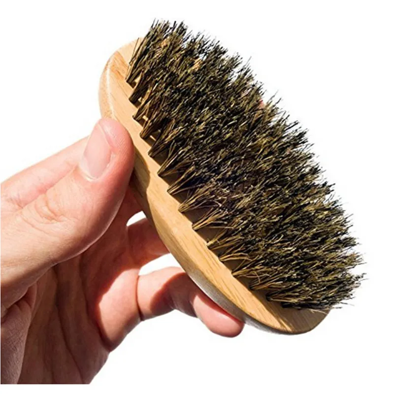 New Arrival Mens Boar Hair Bristle Hard Round Wood Handle Beard ...