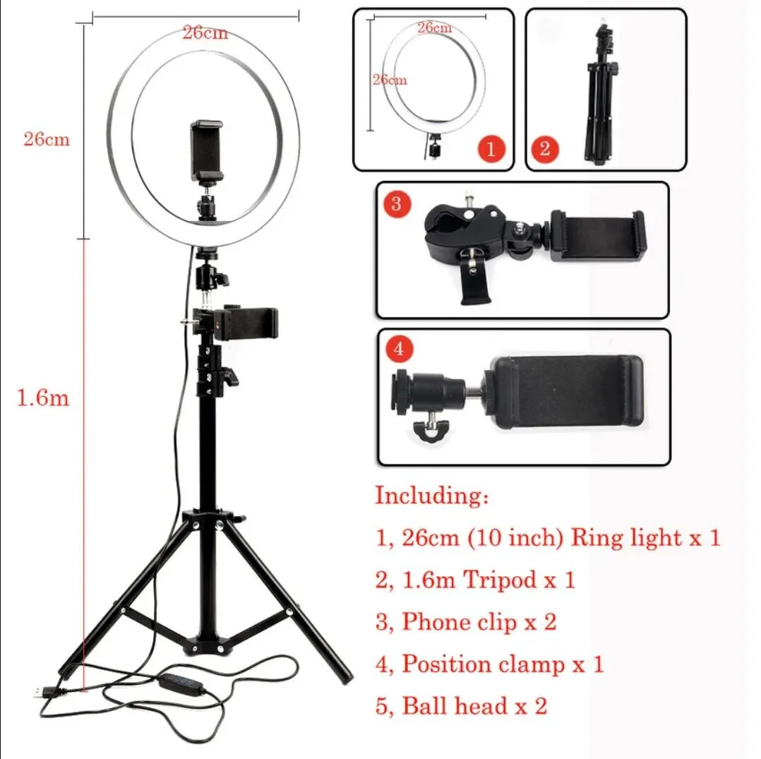 26cm LED Ring Light With 1.6m Adjustable Tripod,... From Skyworth, $26. ...