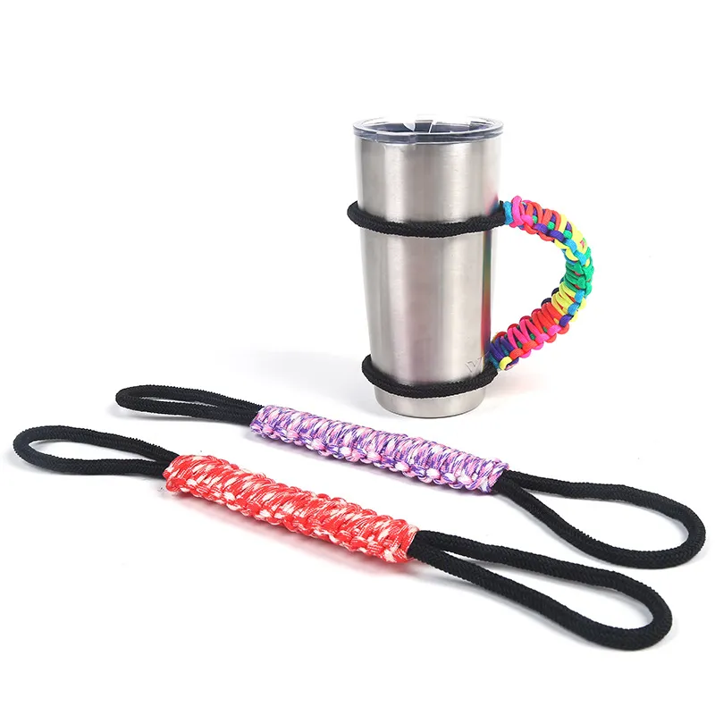 Adjustable Paracord Tumbler Handle - Colorful Braided Cup Holder for ...