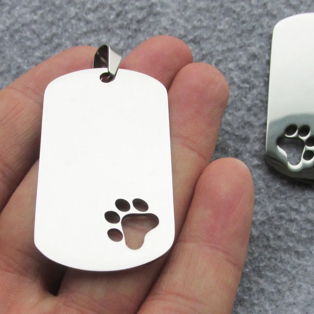 DHgate.com:Stainless Steel Dog Tags with Paw Cut Out 100pcs Durable ...