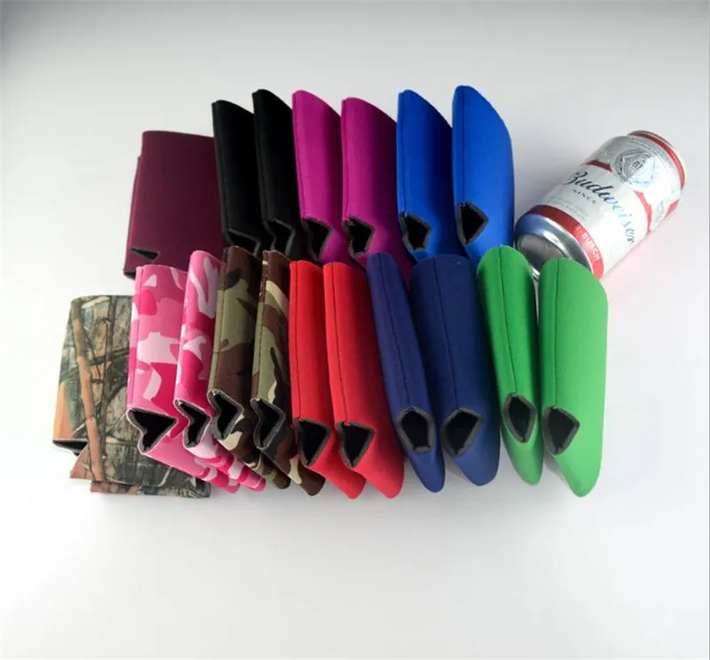 Beer Can Cover Sleeve: Colorful Neoprene Foldable Stubby Holders For Cans, Bottles & Food ...