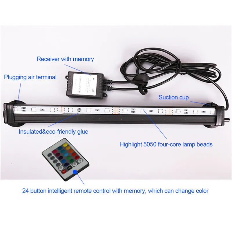 Changing Underwater Aquarium LED Light with Air Bubble Effect - RGB ...