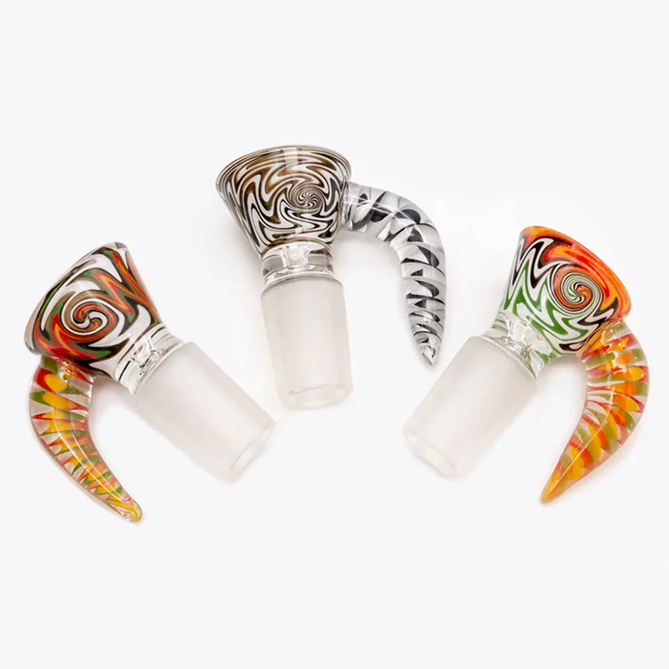 Bongs Pieces: Colorful Glass Bowl With Handle 14mm & 18mm Male Joint ...