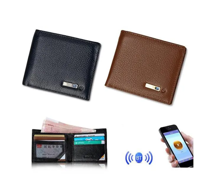 Men's Smart Wallet - Genuine Leather GPS Tracking Wallet, Anti-Theft ...