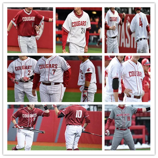 Custom 2020 Washington State Cougars College Baseball Jersey TANNER ...