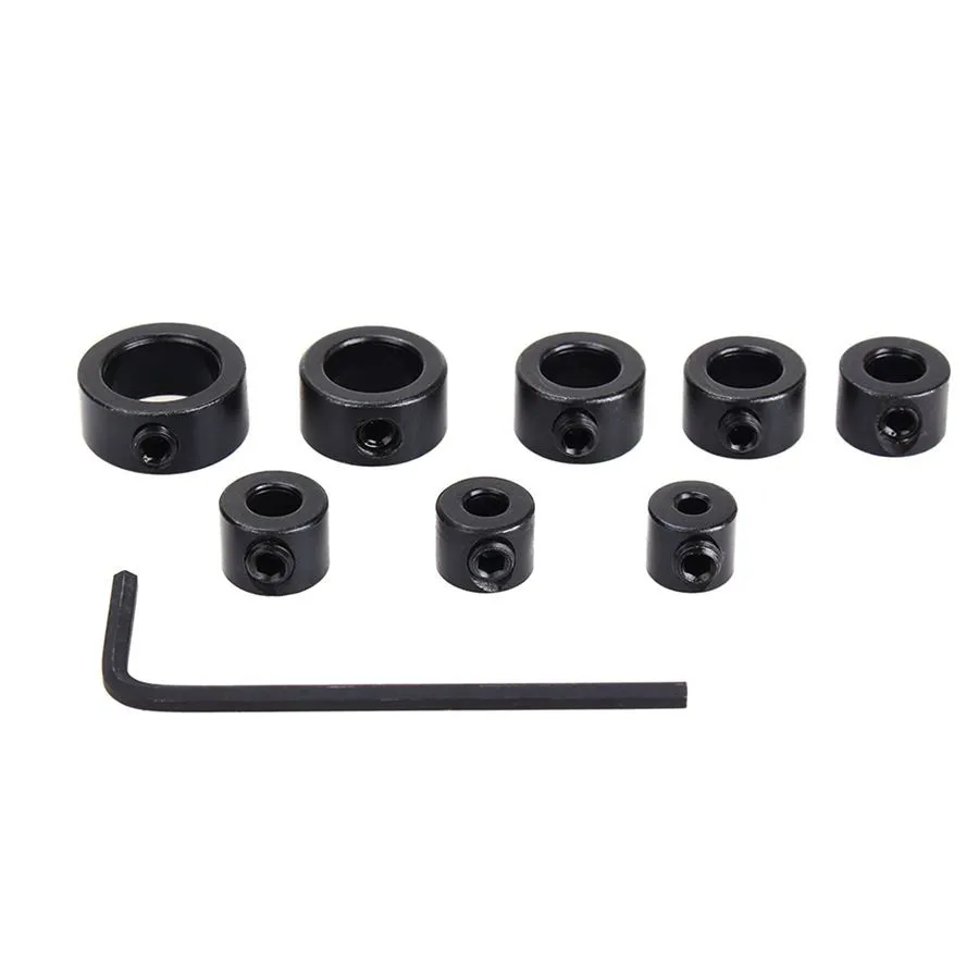 *10 Drills Bit Shaft Depth Stop Collars Ring Set With Hex Wrench 3 16mm ...