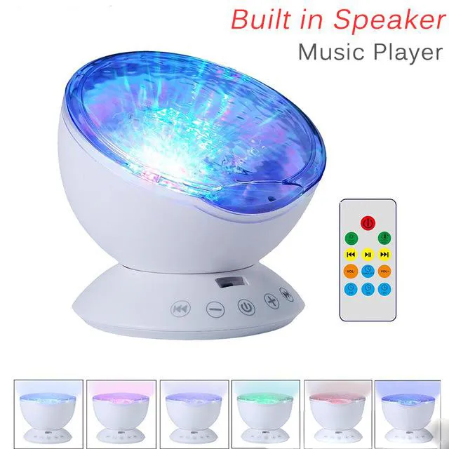 Starry Sky Aurora LED Night Light Projector Ocean Wave Luminaria ...