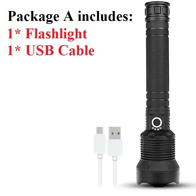 Powerful 100000 Lumen P70 Tactical Flashlight With Rechargeable Usb ...