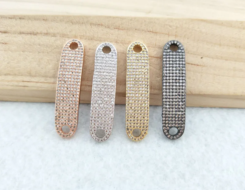18K Gold Plated Cubic Zirconia Connector Charms for Jewelry Making from ...