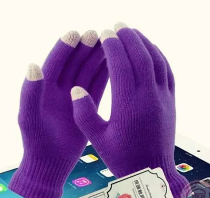 Magic Touch Screen Gloves Knitted Texting Stretch Adult One Size Winter ...