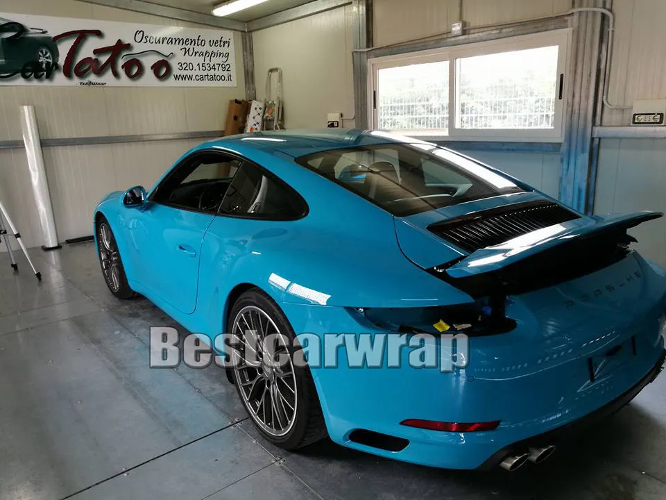 Miami Blue Gloss Vinyl Grabber Blue Vinyl Wrap With Air Bubble Release ...