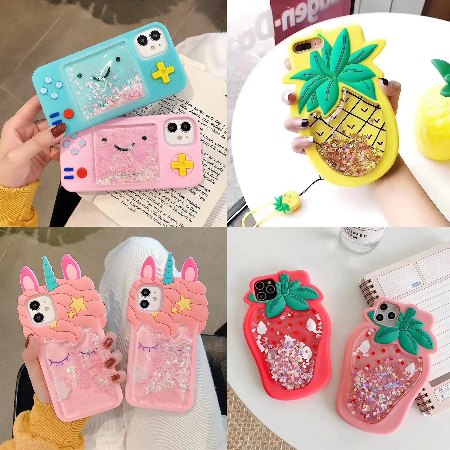 Unicorn Soft Liquid Quicksand Silicon Floating Phone Case For IPhone 12 ...