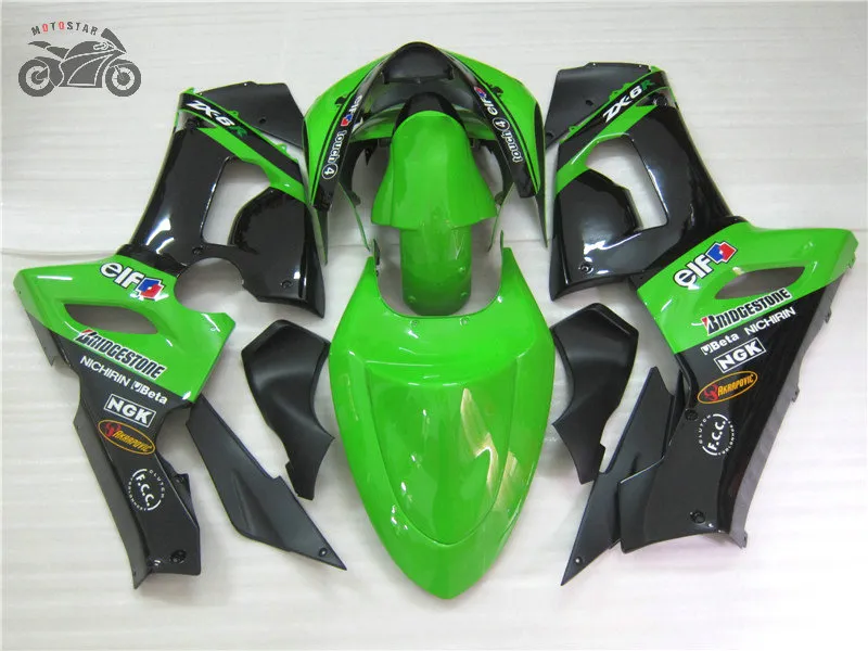 2024 Kawasaki Ninja ZX6R ZX636 ZX 6R Green Black Fairings Kit ABS ...