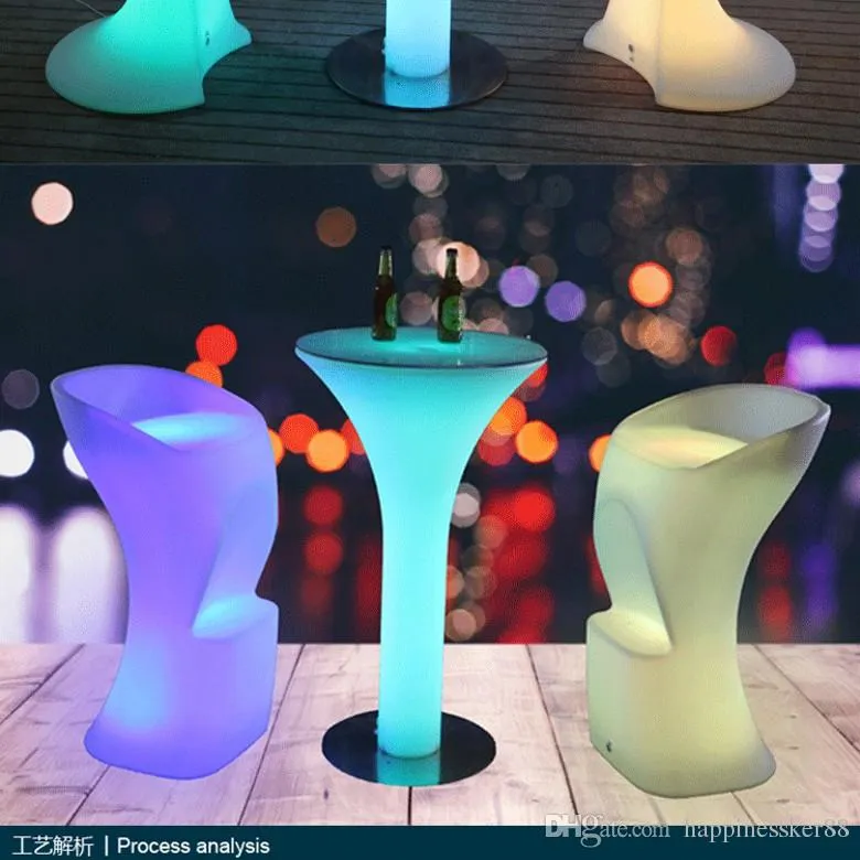 Led Illuminated Bar Chair Seat Waterproof With Remote Control+110/220V ...
