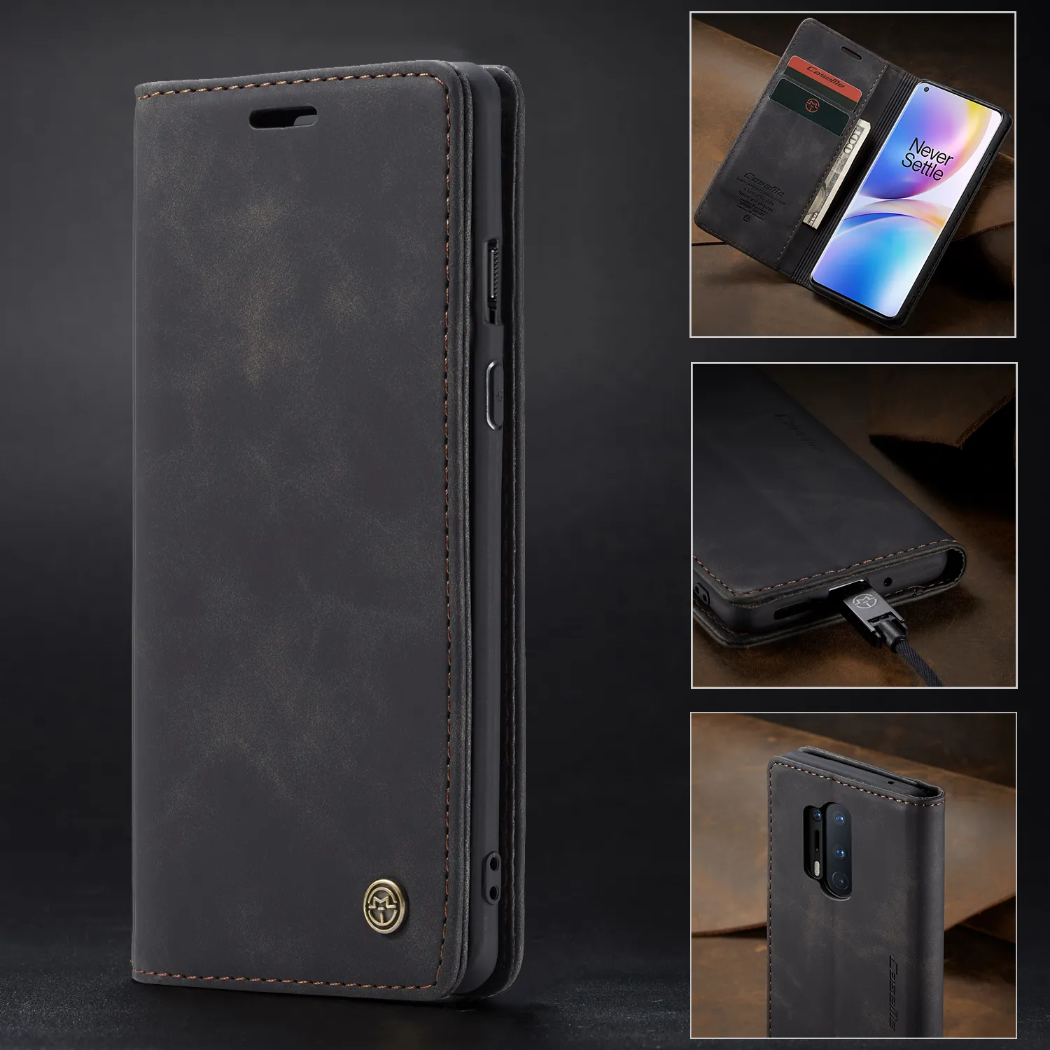 Stylish PU Leather Guarda Wallet With Magnetic Flip Card Slots For ...