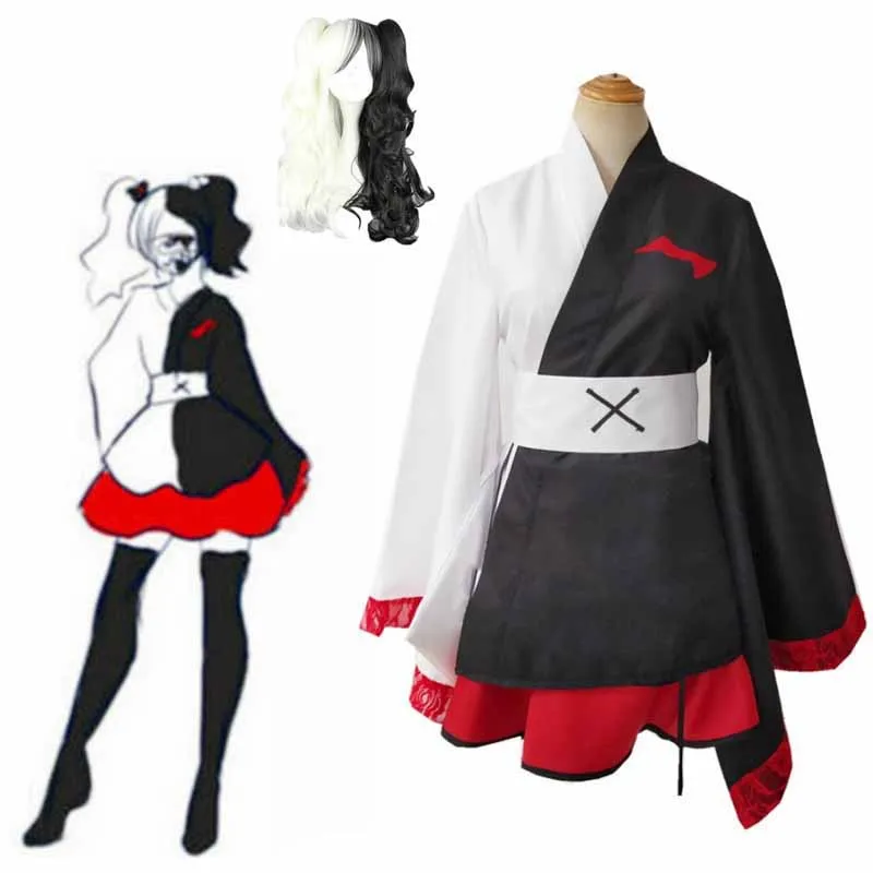 Anime Hoodies Danganronpa Monokuma Cosplay Pinafore Japanese Kimono ...