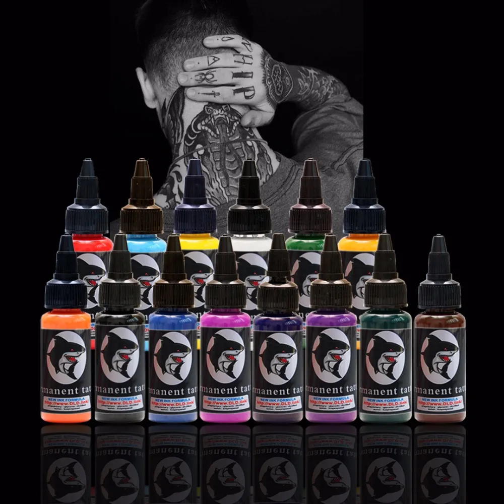 DHgate.com:14 Colors 30ml Natural Pure Plant Tattoo Pigment Permanent Makeup 1oz Bottle Tattoos ...