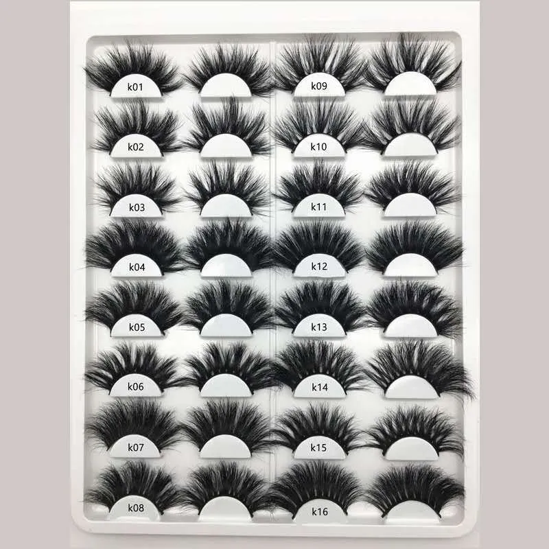 5D Eyelashes 25MM Big Eye Lashes 24 Styles Natural Long Thick Tapered ...
