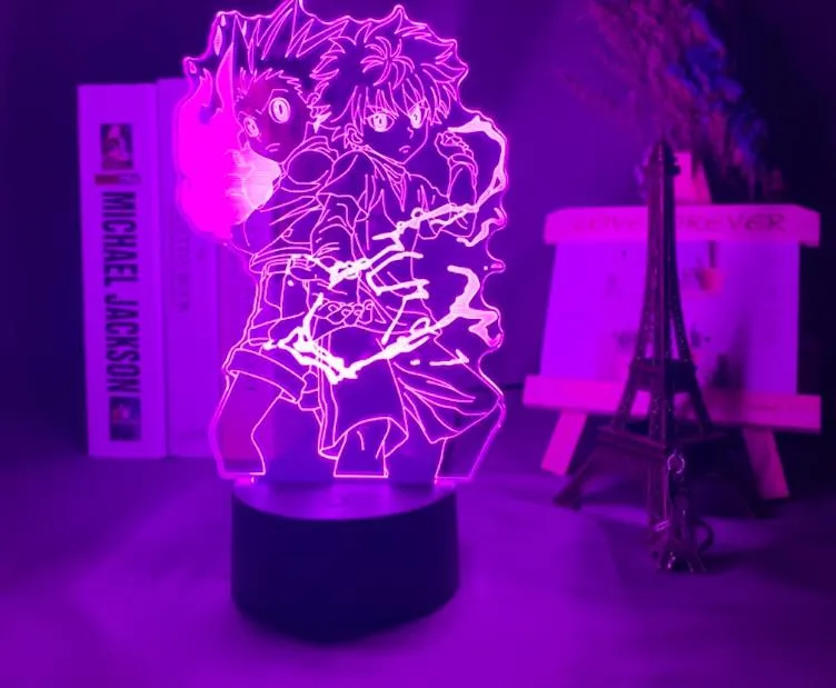 Hunter x Hunter Night Light - Gon & Killua 3D Anime Lamp for Kids ...